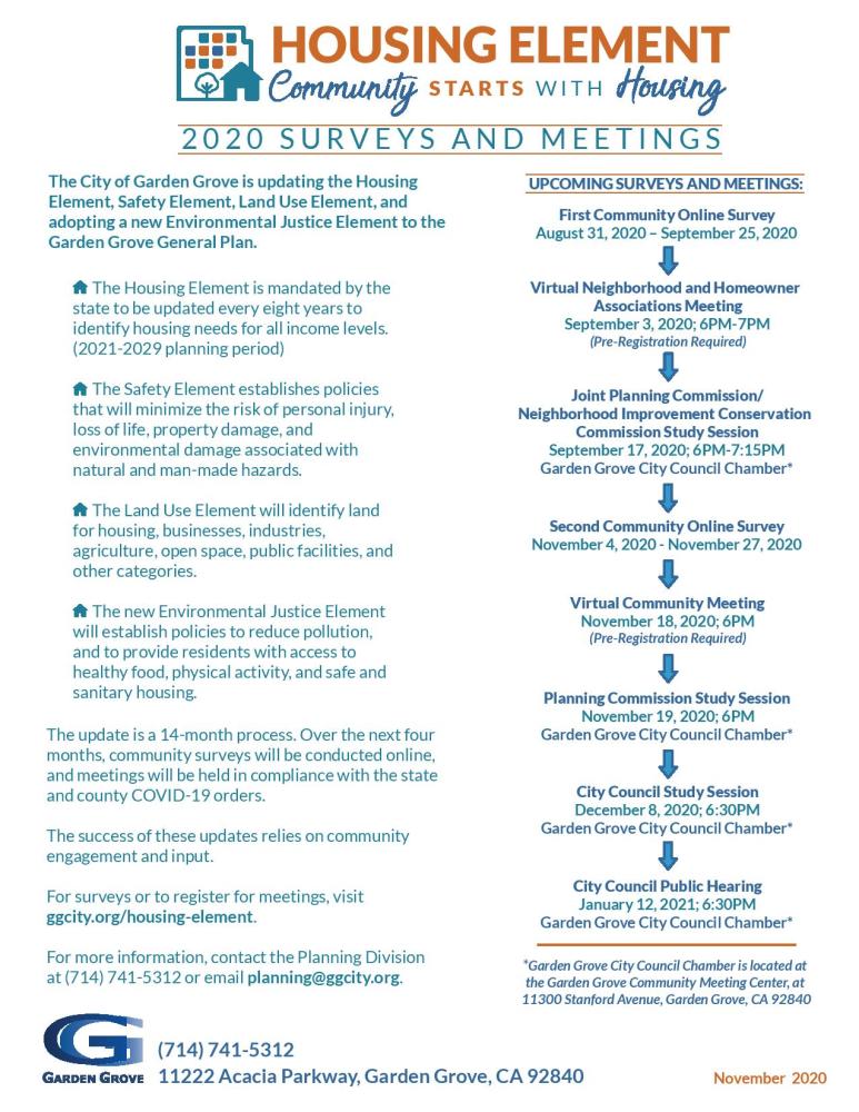 Housing Element Update City Council Study Session | City of Garden Grove