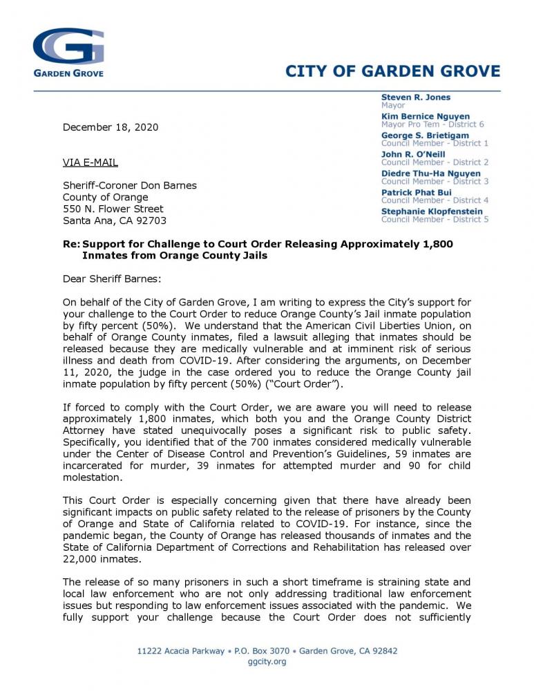 Prison Letters Of Support