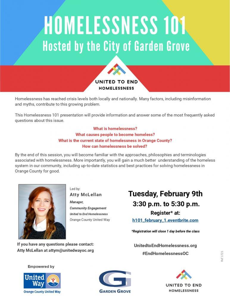 Virtual Homelessness 101 Class | City of Garden Grove