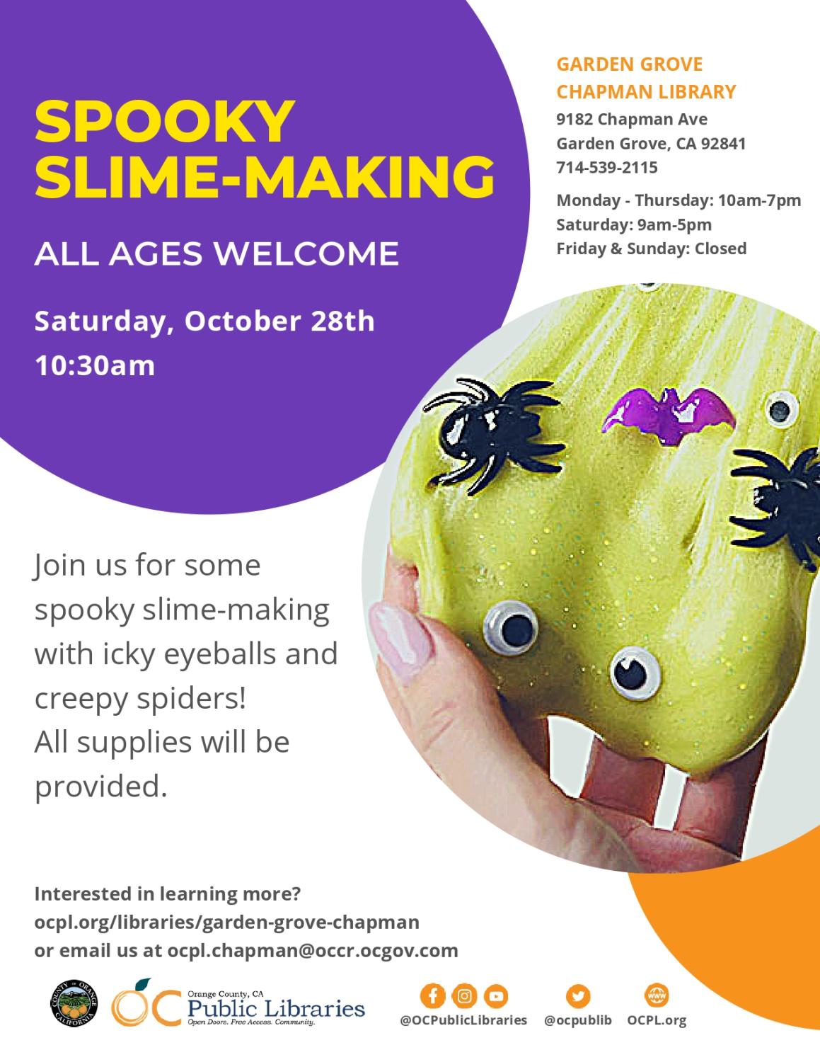 Spooky Slime-Making | City of Garden Grove